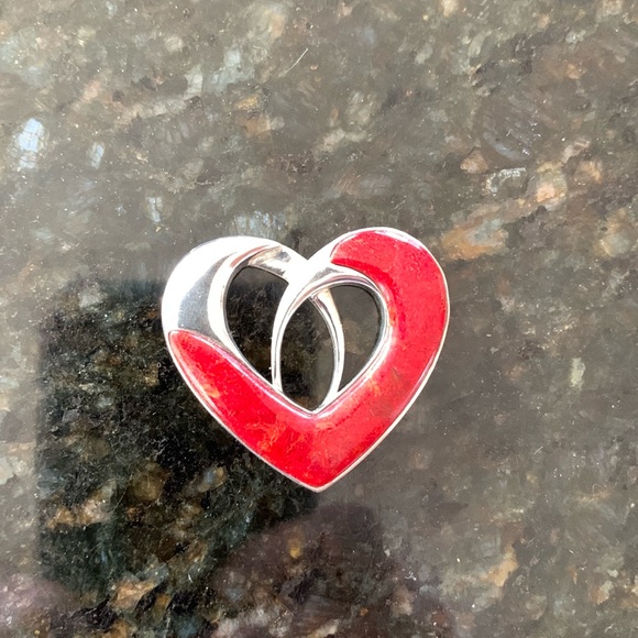 Jay King | Jewelry | Jay King Sterling And Red Coral Heart Pendant ...